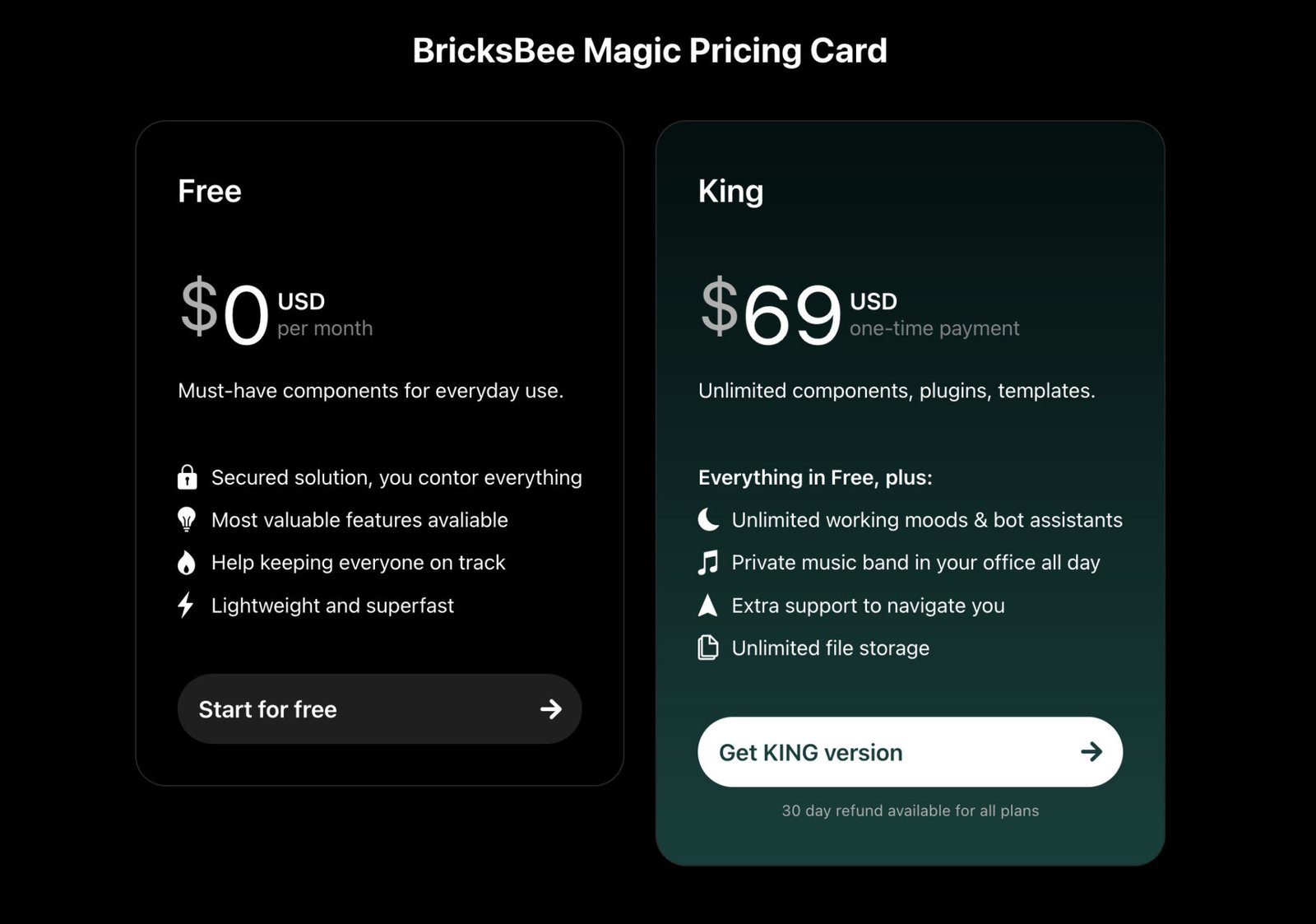 BB | Magic Pricing Card | BricksBee