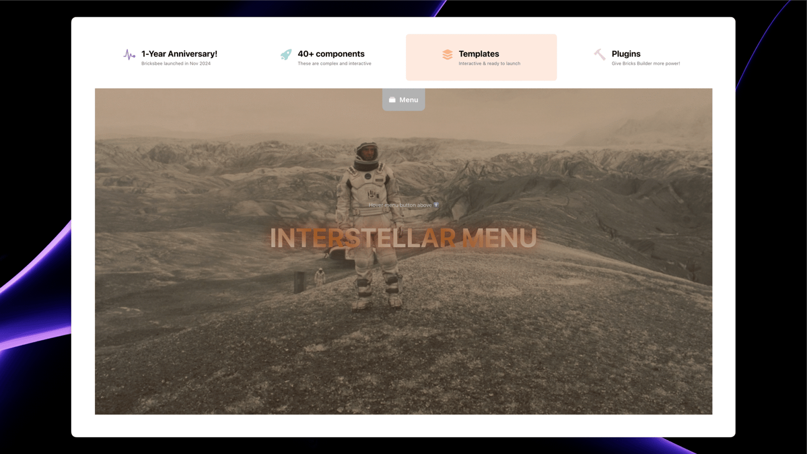 BB | Interstellar menu | BricksBee